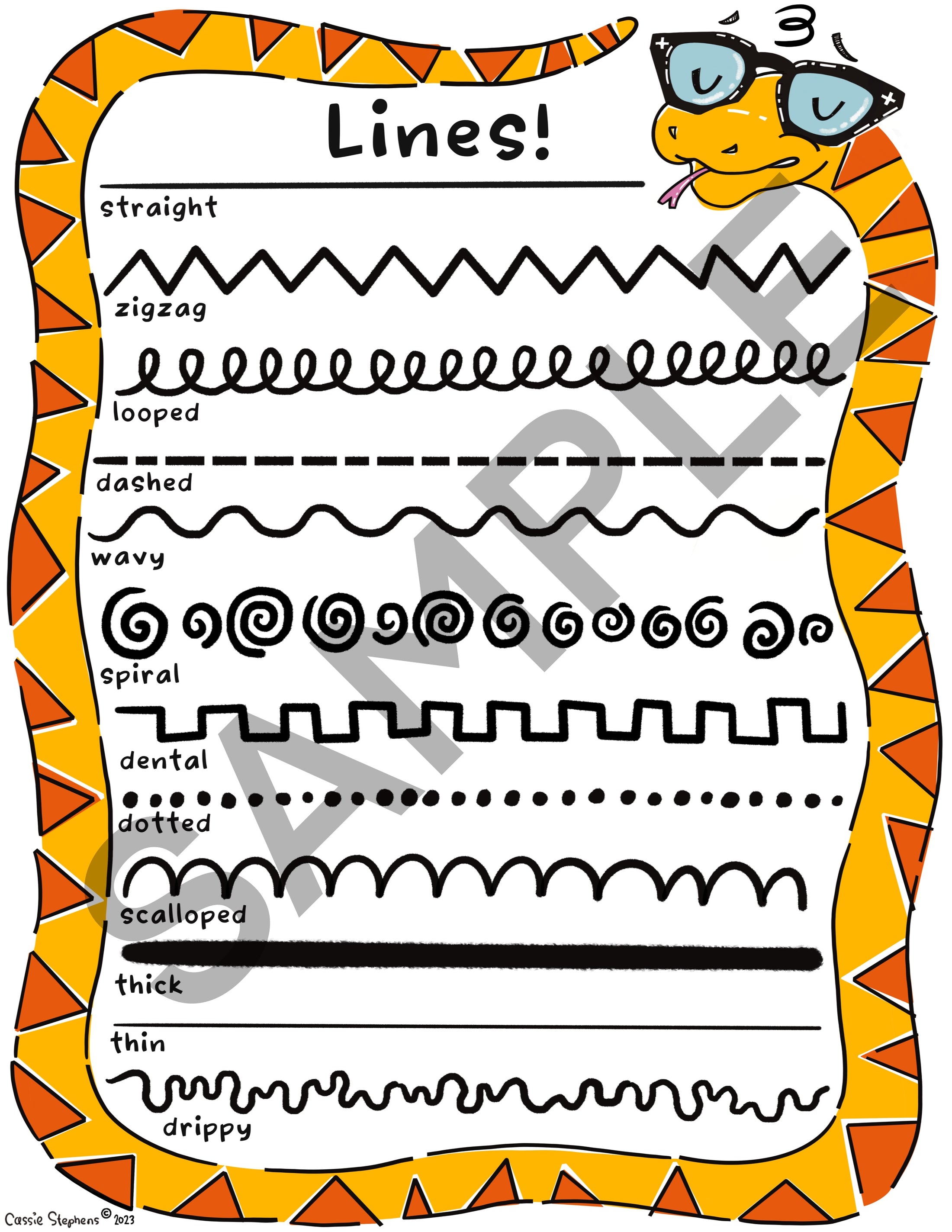 Larry the Line, Posters and Printouts Bundle, Digital Download – Art Teacherin' with Cassie Stephens